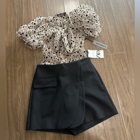 Zara | Pants & Jumpsuits | Zara Black Skirt And Non Zara Transparent ...